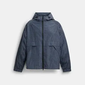 COACH OUTLET Plaid Windbreaker In Recycled Polyester - Blue