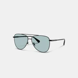 COACH OUTLET Coach C Hardware Metal Pilot Sunglasses - Black/blue