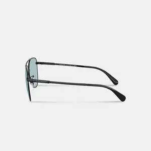 COACH OUTLET Coach C Hardware Metal Pilot Sunglasses - Black/blue