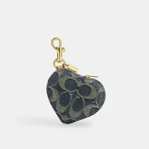 COACH OUTLET Heart Bag Charm In Signature Denim - Gold/denim