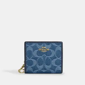 COACH OUTLET Snap Wallet In Signature Denim - Gold/indigo