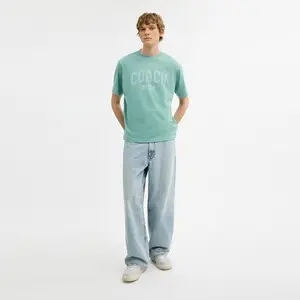COACH OUTLET Sun Fade Easy T-shirt In Organic Cotton - Green