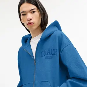 COACH OUTLET Coach Boxy Full Zip Hoodie - High Tide