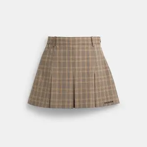 COACH OUTLET Coach Pleated Plaid Skirt In Recycled Polyester