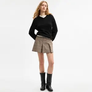 COACH OUTLET Coach Pleated Plaid Skirt In Recycled Polyester