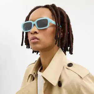 COACH OUTLET Coach C Heart Narrow Square Sunglasses - Blue