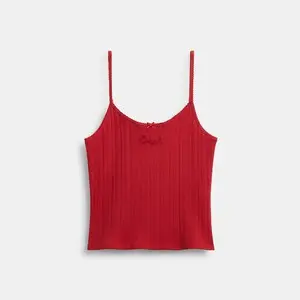 COACH OUTLET Coach Pointelle Knit Tank - Scarlet