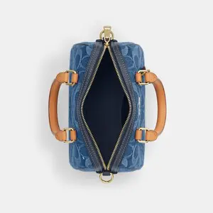 COACH OUTLET Coach Signature Denim Mini Rowan Crossbody Bag - Gold/indigo