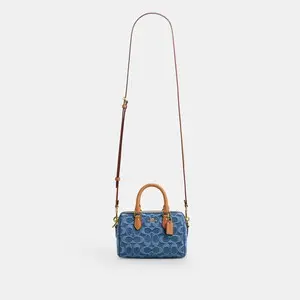 COACH OUTLET Coach Signature Denim Mini Rowan Crossbody Bag - Gold/indigo
