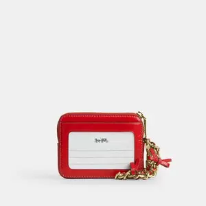 COACH OUTLET Zip Card Case With Bows - Gold/bright Cherry