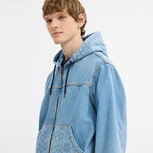 COACH OUTLET Coach Signature Denim Zip Jacket