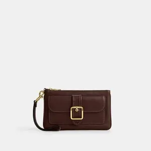 COACH OUTLET Ashton Glazed Leather Wristlet - Gold/maple