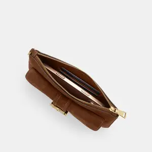 COACH OUTLET Ashton Glazed Leather Wristlet - Gold/warm Brown