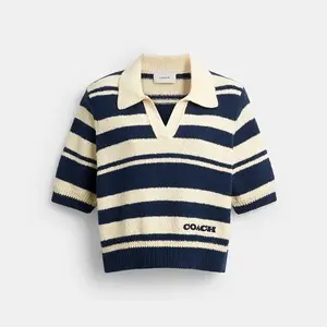 COACH OUTLET Coach Striped Knit Polo Shirt