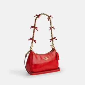 COACH OUTLET Teri Mini Crossbody Bag With Bow Detail - Gold/bright Cherry