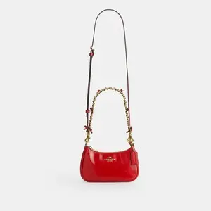 COACH OUTLET Teri Mini Crossbody Bag With Bow Detail - Gold/bright Cherry