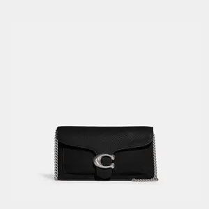 COACH OUTLET Coach Tabby Chain Clutch In Polished Pebble Leather - Silver/black