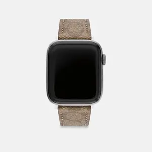 COACH OUTLET Signature Coated Canvas Apple Watch® Strap - Khaki