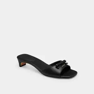 COACH OUTLET Coach Bow Kitten Heel Sandal - Black