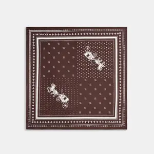 COACH OUTLET Horse And Carriage Dot Print Silk Bandana - Maple