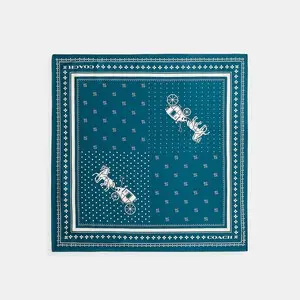 COACH OUTLET Horse And Carriage Dot Print Silk Bandana Teal