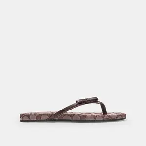 COACH OUTLET Bow Flip Flop In Signature Jacquard