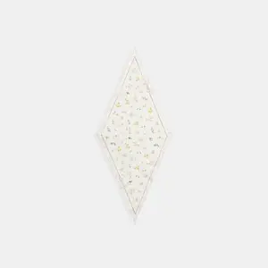 COACH OUTLET Tossed Floral Print Silk Diamond Scarf - Chalk