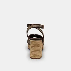 COACH OUTLET Coach Signature Jacquard Block Heel Sandal