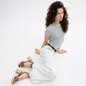 COACH OUTLET Coach Signature Jacquard Block Heel Sandal