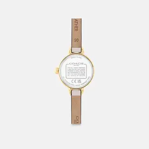 COACH OUTLET Coach Iris Gold Tone Leather Watch
