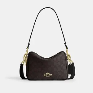 COACH OUTLET Coach Signature Canvas Carey Crossbody Bag - Gold/walnut/black