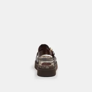 COACH OUTLET Coach Signature Jacquard Lug Sole Sandal - Maple/oak