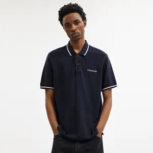 COACH OUTLET Signature Trim Polo - Navy