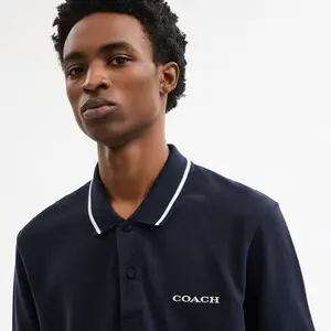 COACH OUTLET Signature Trim Polo - Navy