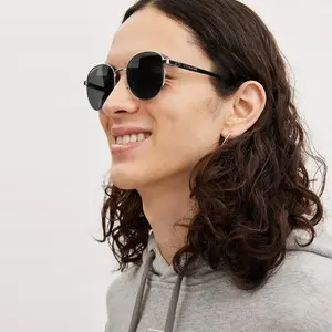 COACH OUTLET Metal Round Sunglasses - Silver/black