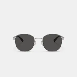 COACH OUTLET Metal Round Sunglasses - Silver/black