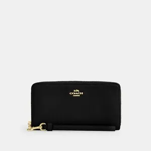 COACH OUTLET Long Zip Around Wallet With Quilting - Gold/black