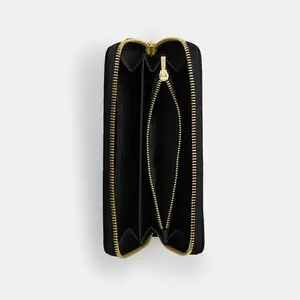 COACH OUTLET Long Zip Around Wallet With Quilting - Gold/black