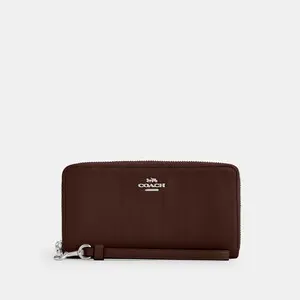 COACH OUTLET Long Zip Around Wallet With Quilting - Silver/maple