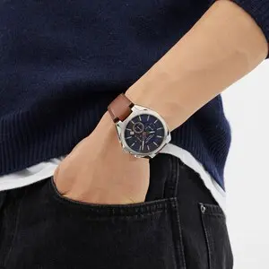COACH OUTLET Coach Jackson Chronograph Watch With Leather Strap - Saddle