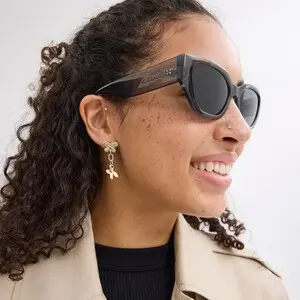 COACH OUTLET Geometric Cat Eye Sunglasses - Transparent Gray