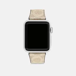 COACH OUTLET Apple Watch® Strap With Signature Mesh Light Khaki