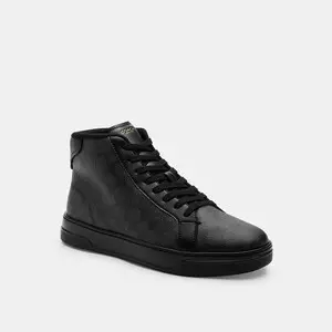 COACH OUTLET High Top Sneaker In Signature Canvas - Graphite/black