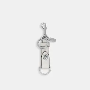 COACH OUTLET Trigger Snap Bag Charm In Signature Canvas - Silver/white/chalk