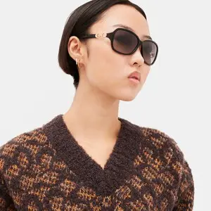 COACH OUTLET Coach Signature Rectangle Sunglasses - Black