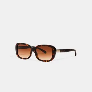 COACH OUTLET Signature Rectangle Sunglasses Dark Tortoise