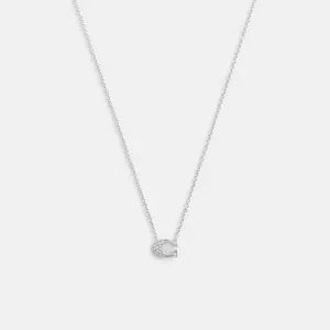 COACH OUTLET Coach Signature Pave Necklace - Silver