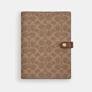 COACH OUTLET Notebook In Signature Canvas Gold/tan/brown