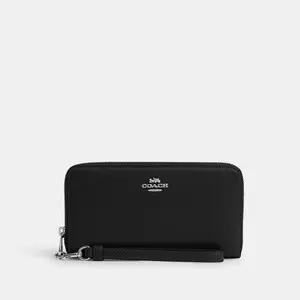 COACH OUTLET Long Zip Around Wallet - Silver/black