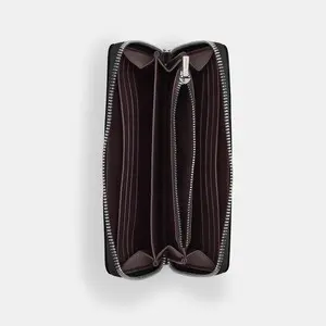 COACH OUTLET Long Zip Around Wallet - Silver/black
